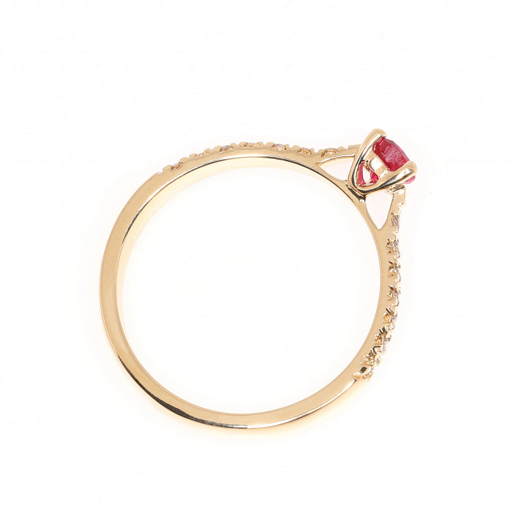 Inel de logodnă cu rubin și diamante - DeGeorgia